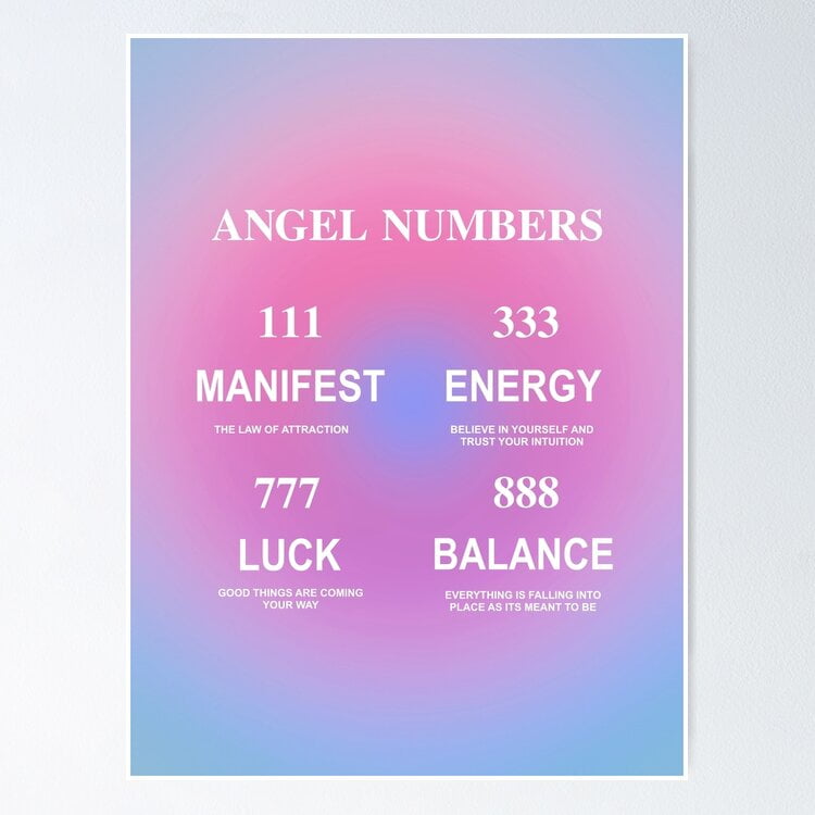 angel numbers UNFRAMED Poster, 18x24 - Walmart.com