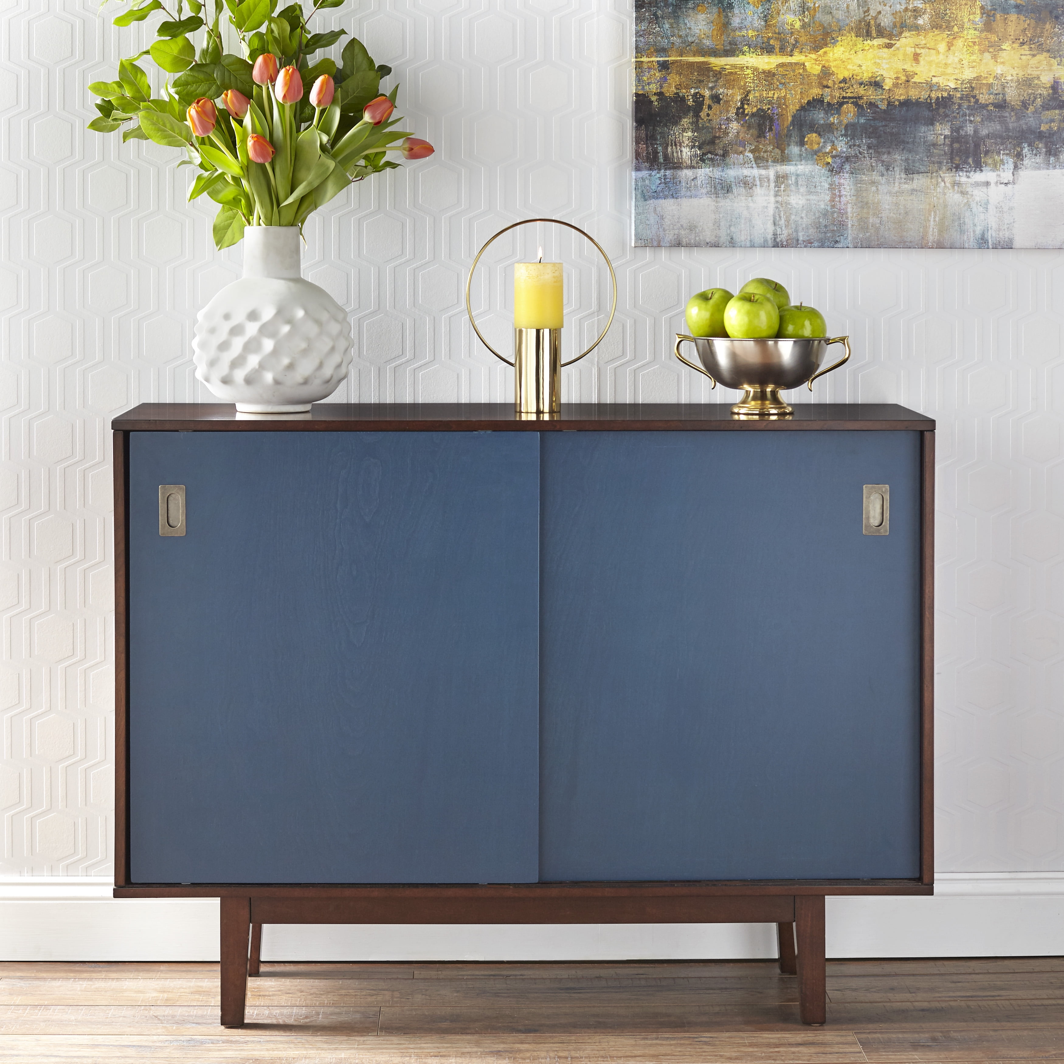 Free Shipping! angelo:HOME Laslow Mid-Century Modern Console Table Blue ...