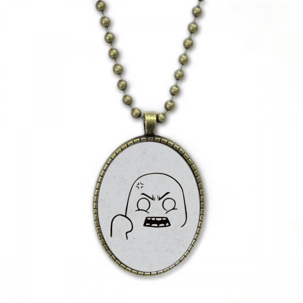 angry black cute chat fcartoon necklace vintage chain bead pendant ...