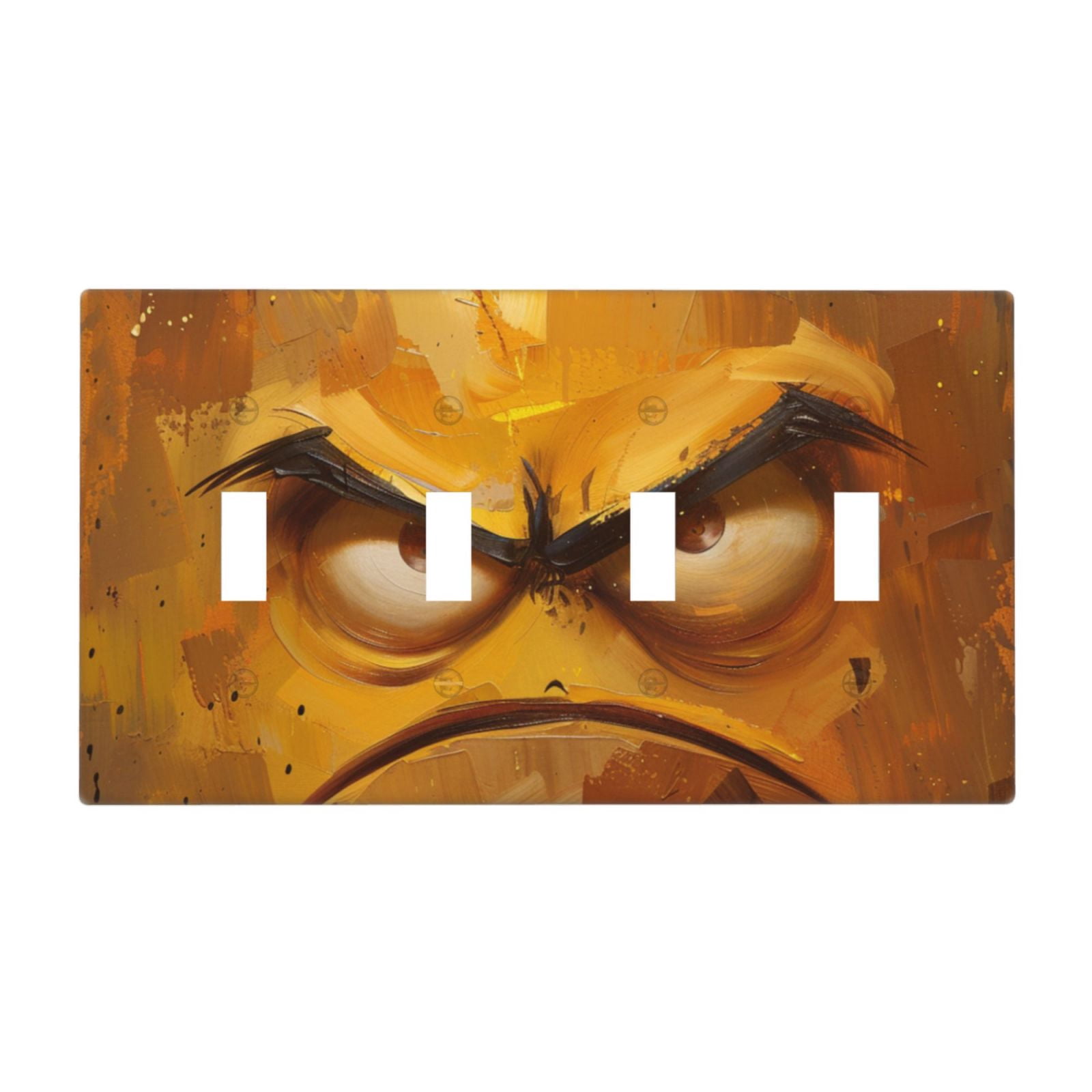 angry face Switch Cover Decorative Wall Plate / 4-Gang 4-Toggle ...
