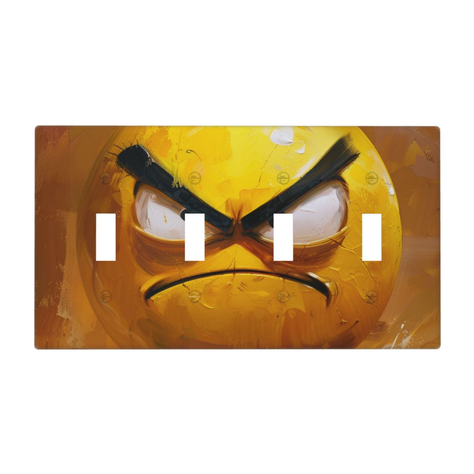 angry face bowl Switch Cover Decorative Wall Plate / 4-Gang 4-Toggle ...