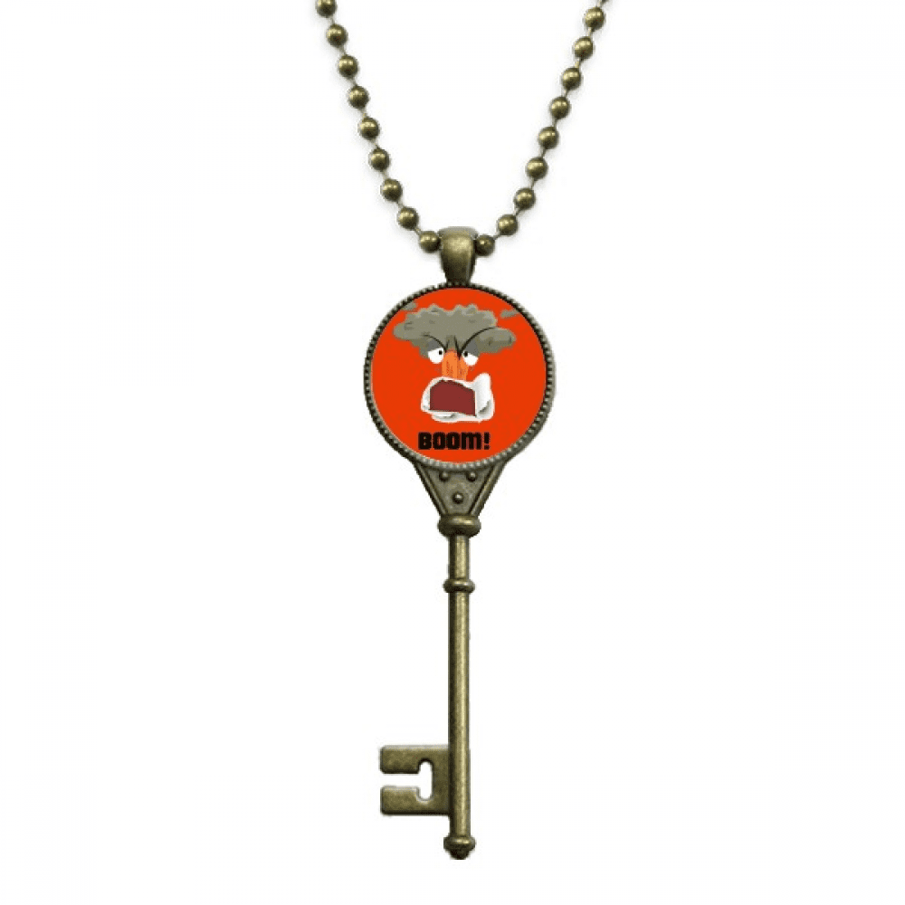 angry red emotion volcano eruption key necklace pendant tray ...