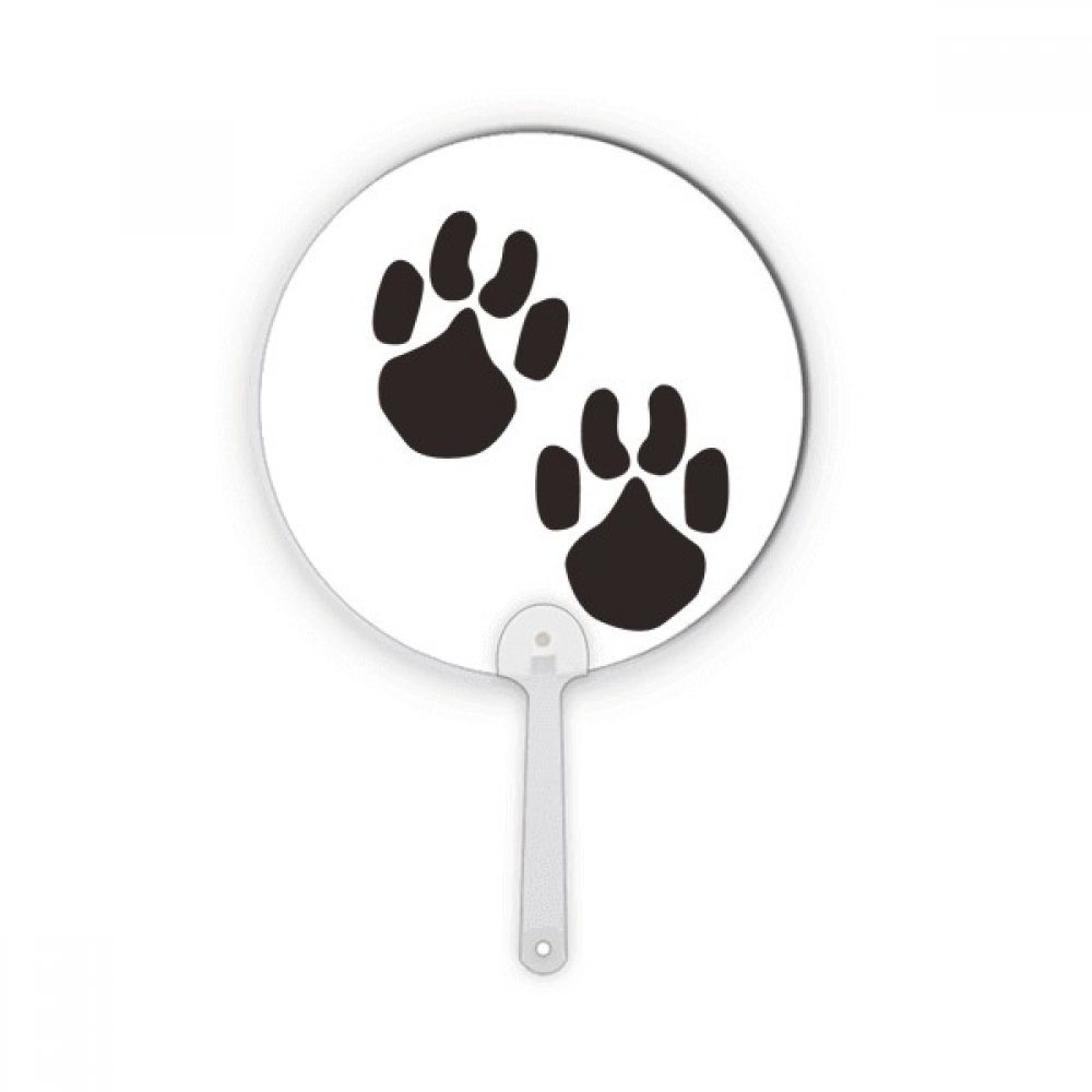 animal cute print outline footprint Plastic Round Handheld Fan ...