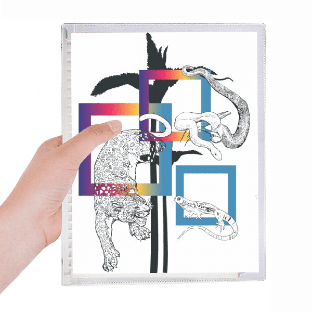 animal leopard lizard snake pattern notebook loose diary refillable ...