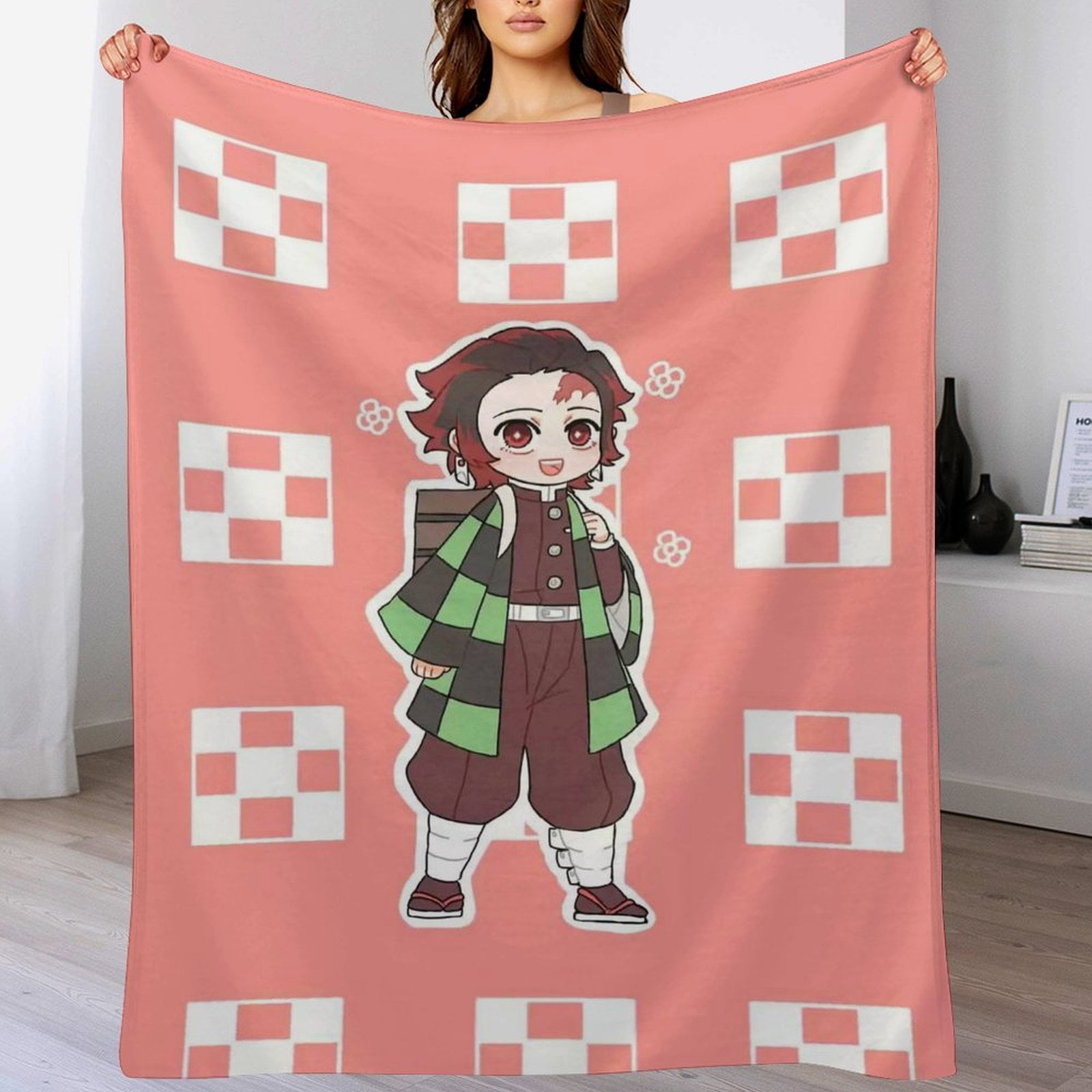 anime Demon Slayer Flannel cartoon Blanket Soft and Anti-Pilling Kid's ...