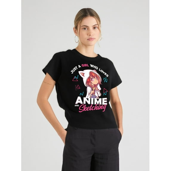 anime Print Crew Neck T-Shirt, Casual Short Sleeve T-Shirt For Spring ...