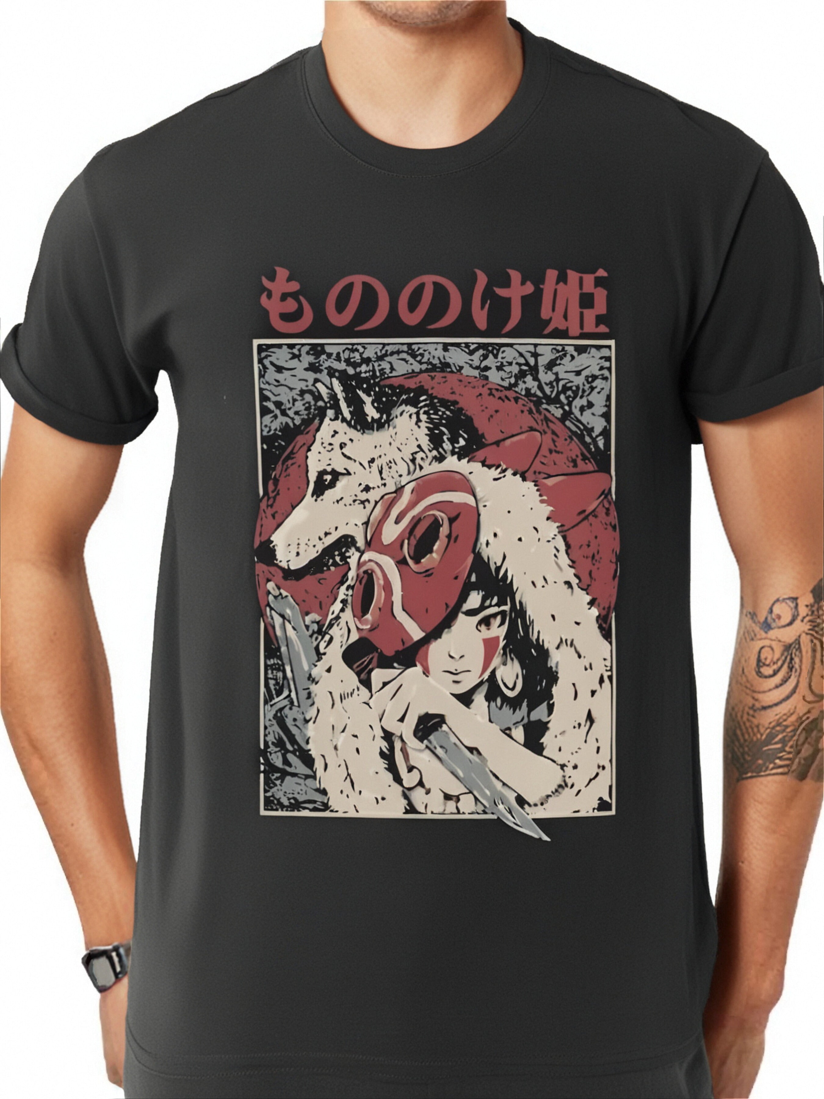 anime Vintage Shirt Short Sleeve T-Shirt Princess Monookes Himed Men's ...