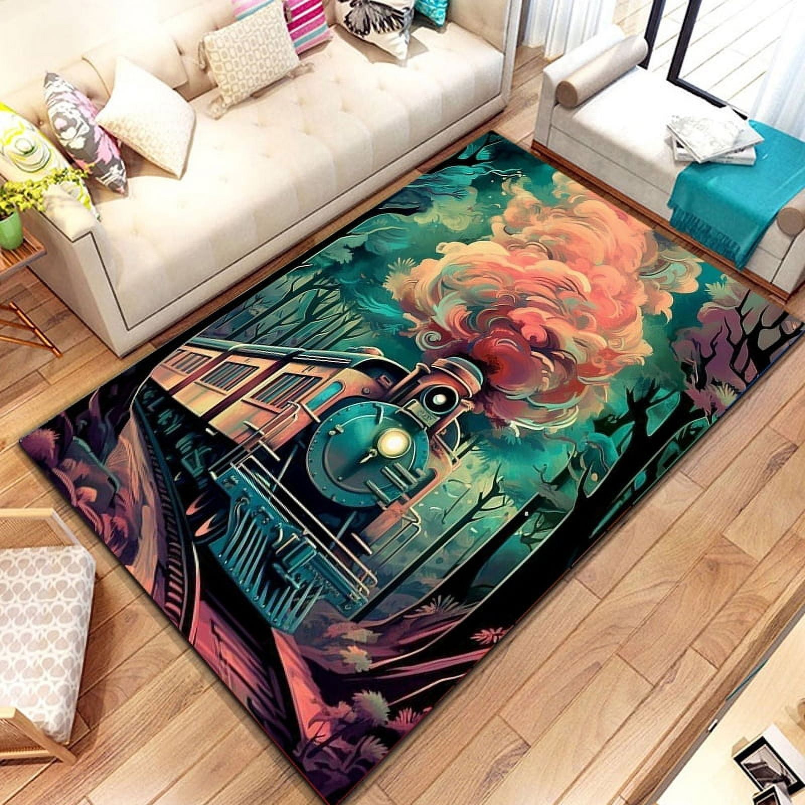 anime train Large Area Rug Carpet For Living Room Creative Bitcoin ...