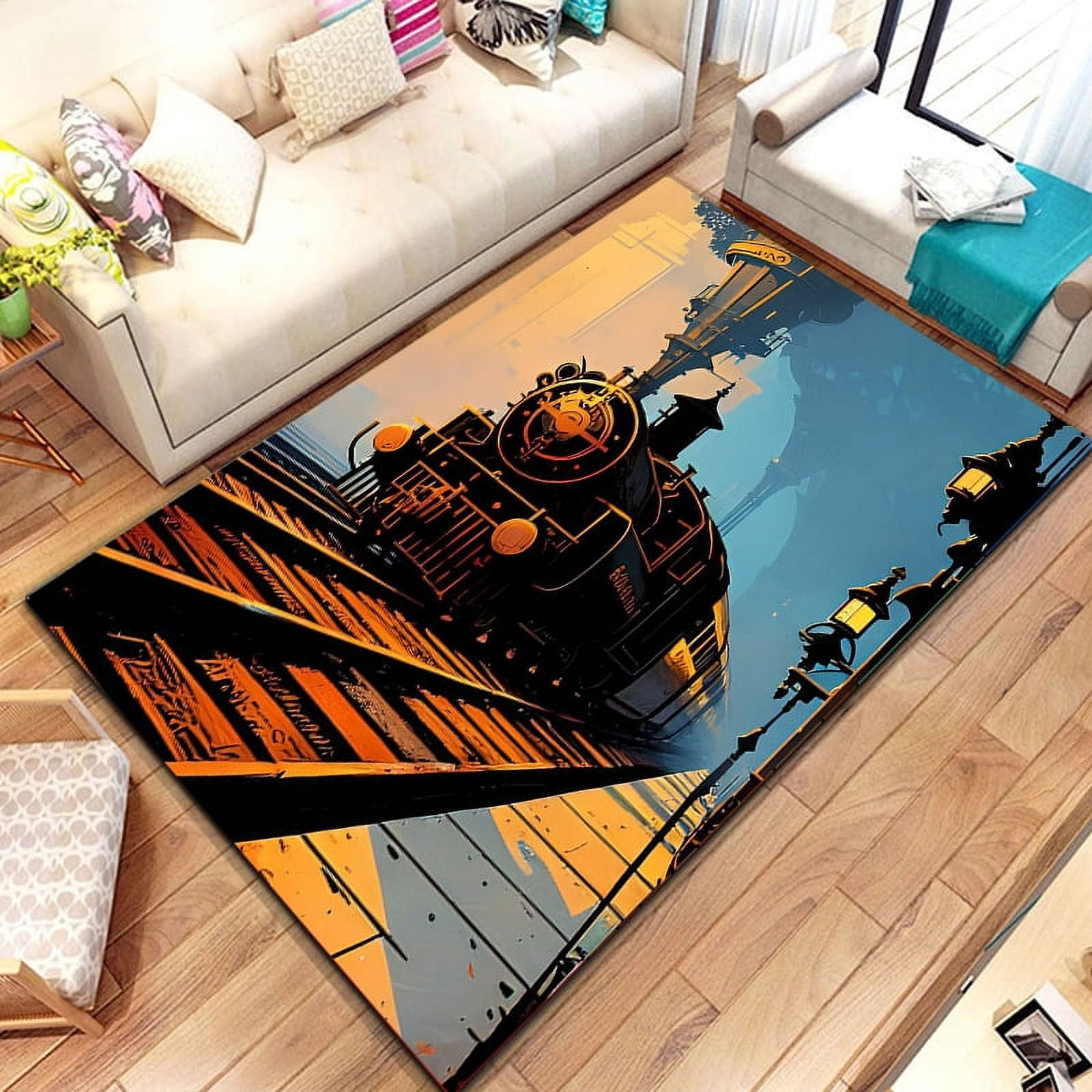 anime train Large Area Rug Carpet For Living Room Creative Bitcoin ...