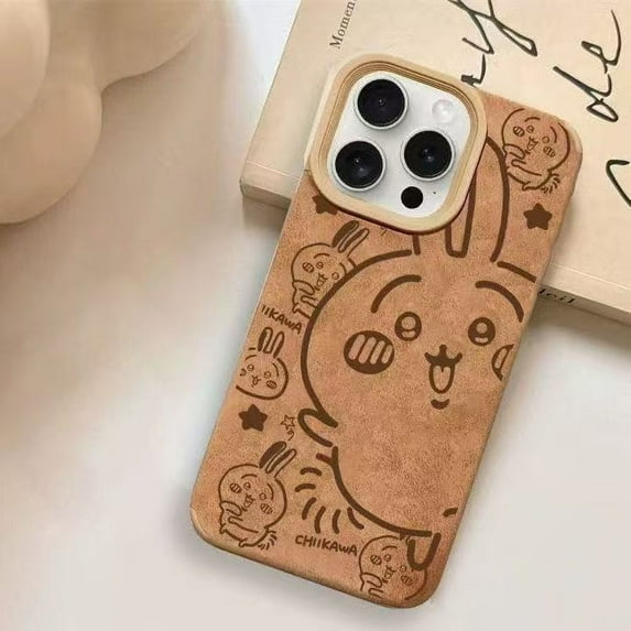anime usagi chiikawa hachiware Suede Leather Silicone Case protection ...