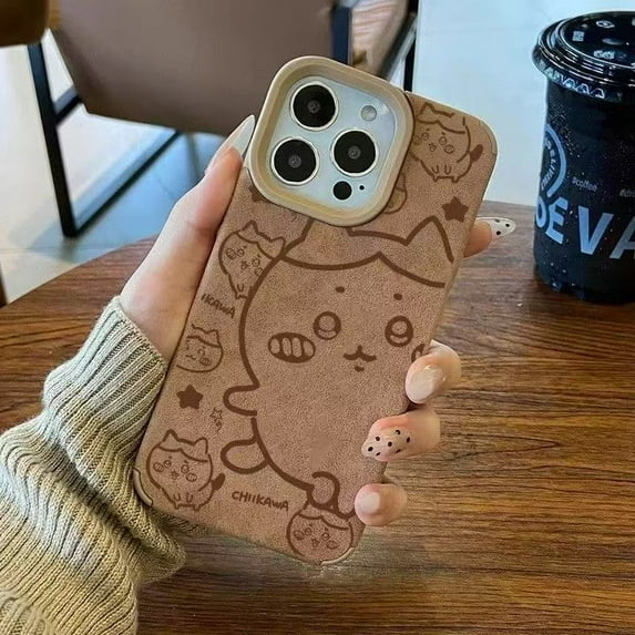 anime usagi chiikawa hachiware Suede Leather Silicone Case protection ...