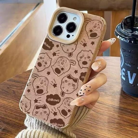 anime usagi chiikawa hachiware Suede Leather Silicone Case protection ...