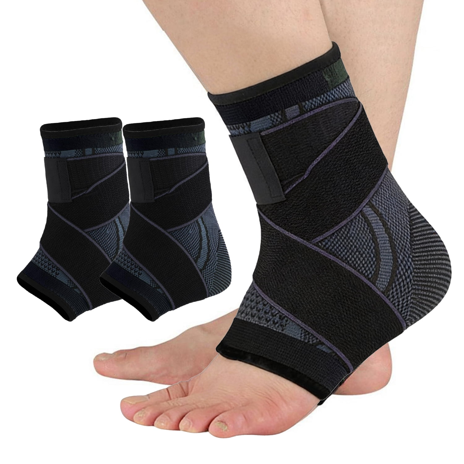BN-LINK Ankle Brace, Ankle Compression Sleeve With Adjustable Wrap ...
