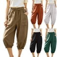 answerWomens Lightweight Loose Pants High Waist Drawstring Joggers With ...