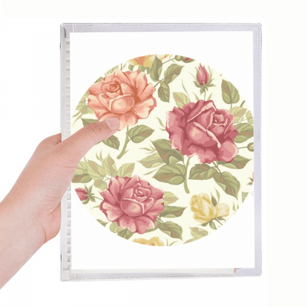 antique rose watercolor flower notebook loose diary refillable journal ...