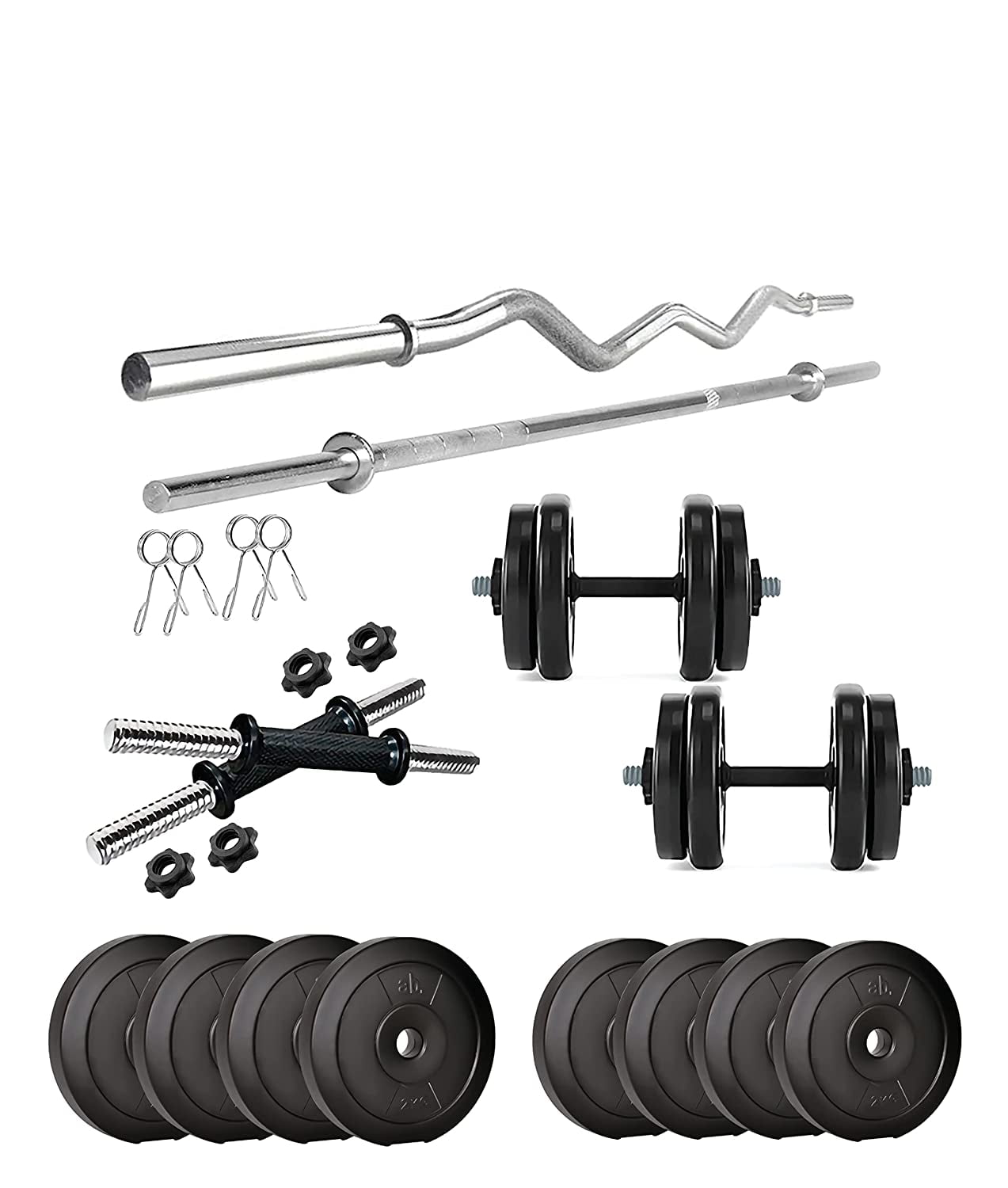 anythingbasic. PVC 16 Kg Home Gym Set with 3-3 Ft Gym Rods and One Pair ...