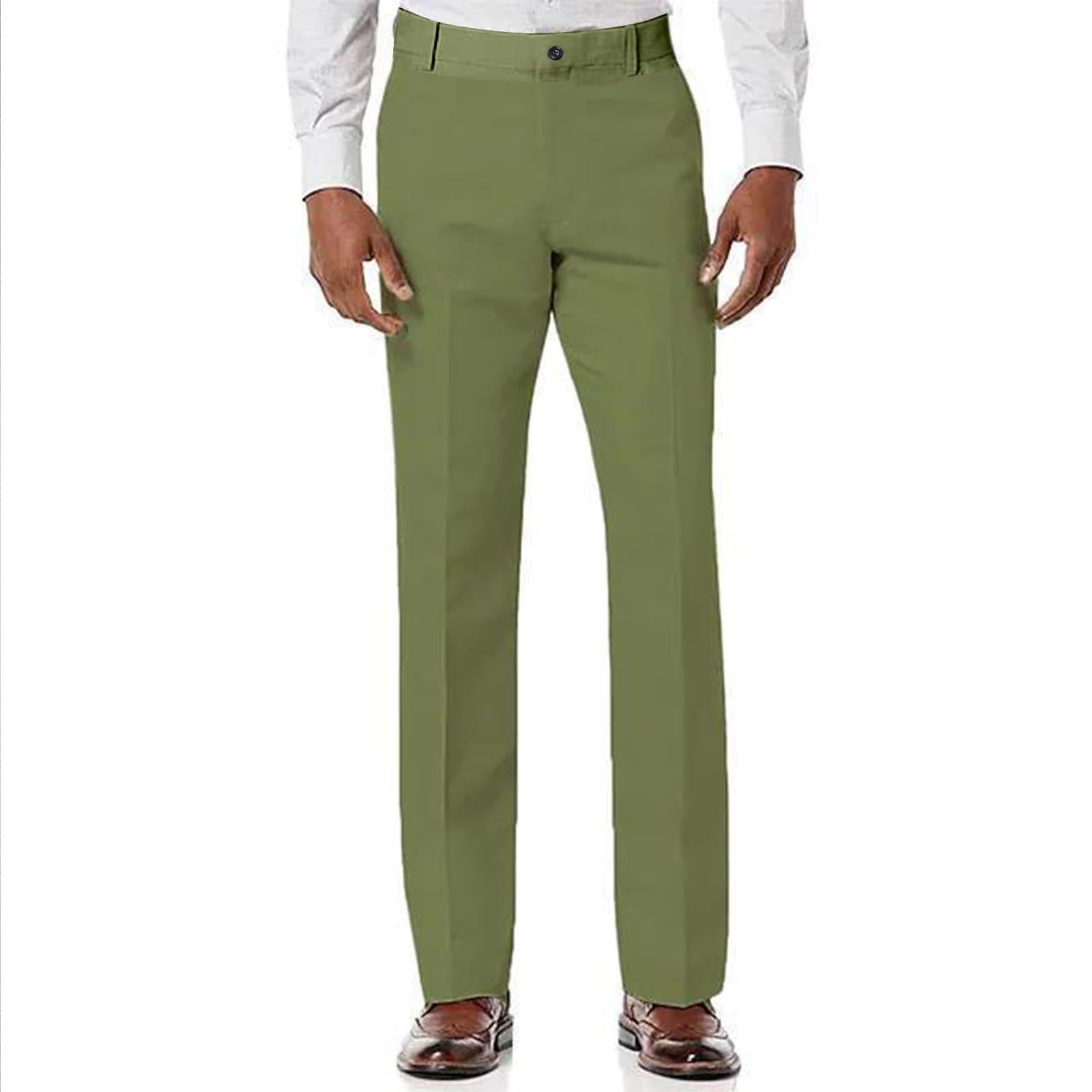 aohooy Dress Pants Mens Classic Fit Flat Front Business Suit Pant ...
