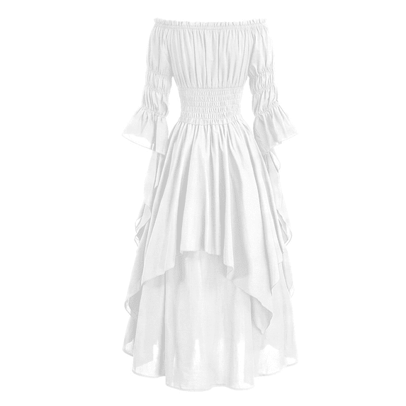 aohooy Fairy Dress Woman Medieval Renaissance Off the Shoulder Dresses ...