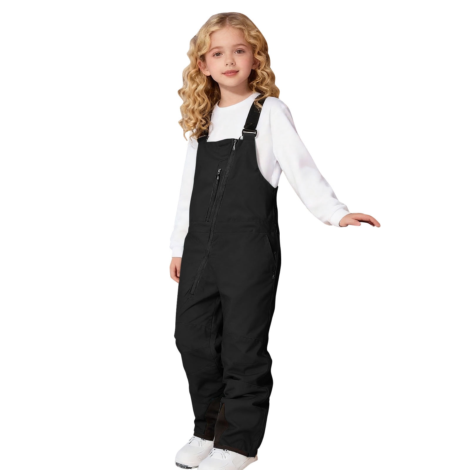 aohooy Girls Snow Bibs Waterproof Insulated Ski Pants Adjustable Strap ...