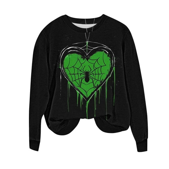 aohooy Halloween Womens Tops 2025 Novelty Witch Pumpkin Ghost Bat Print ...