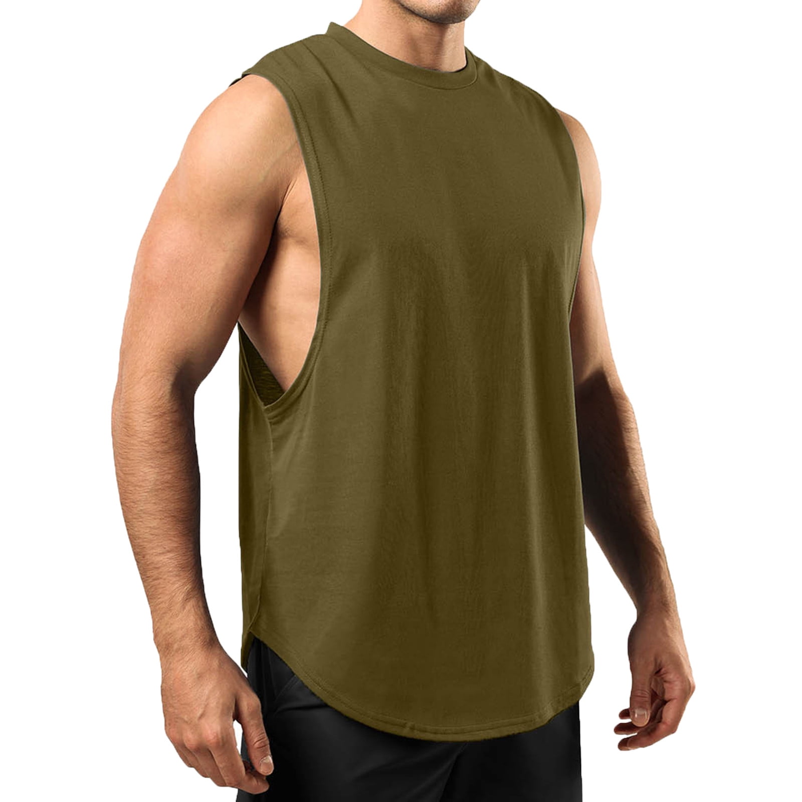 aohooy Men Tanks Tops Loose Fit Sleeveless Muscle Shirts Workout Gym ...