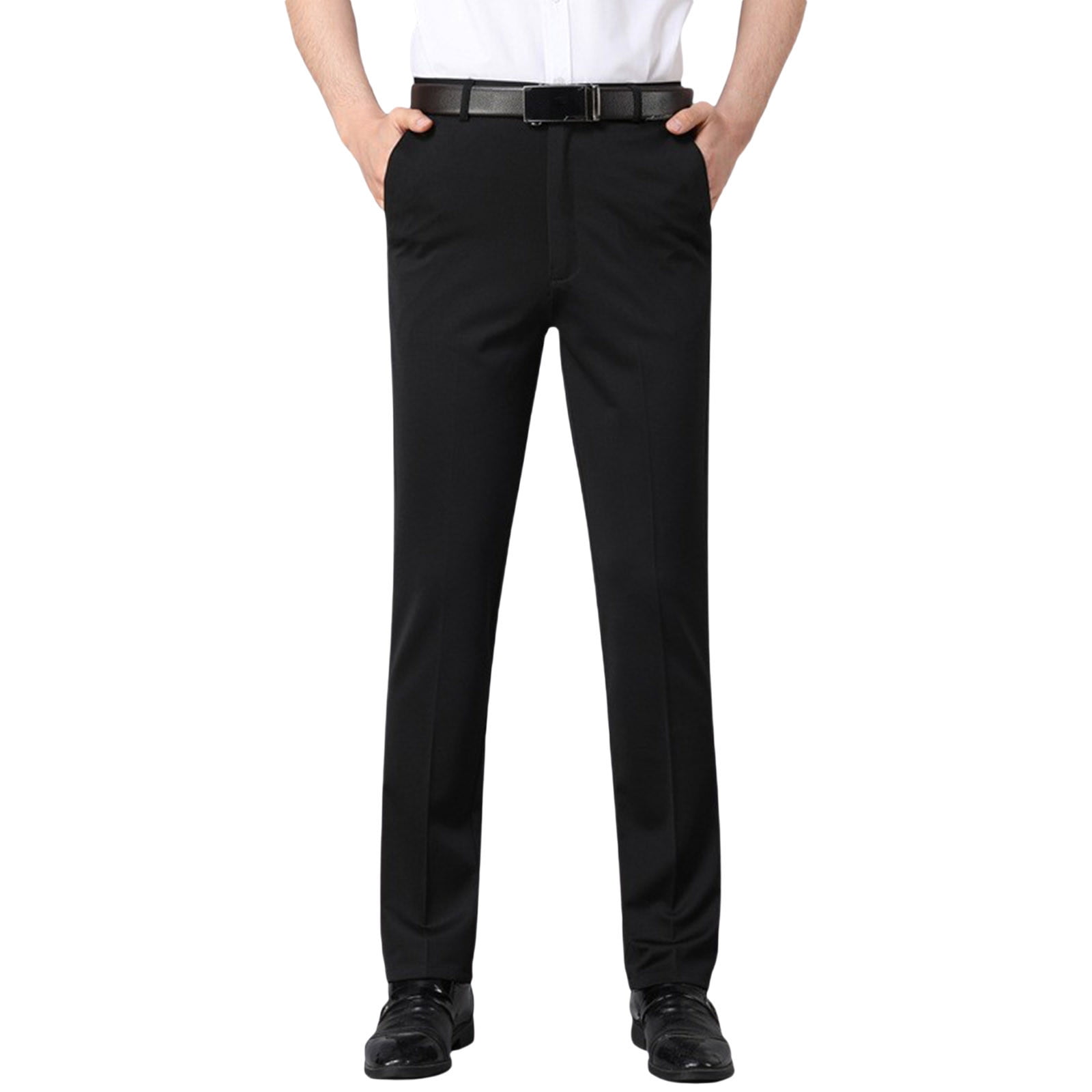 aohooy Mens Casual Dress Pants Relaxed Fit Classic Fit Flat Front ...