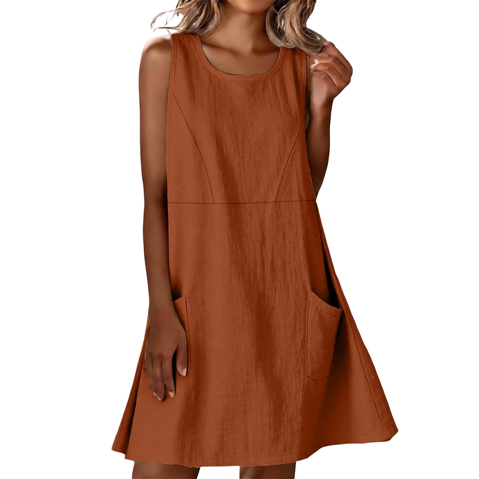 aohooy Sundresses for Women Beach Vacation Loose Flowy Mini Dresses ...