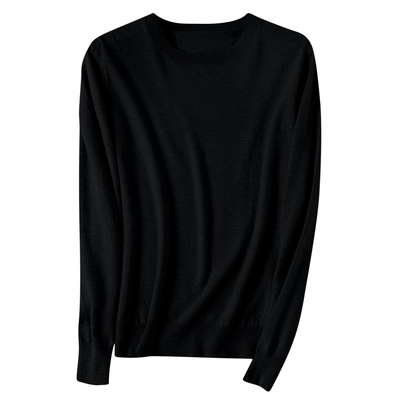 aohooy Sweaters for Cold Weather Women - Knit Crewneck Cropped Sweater ...