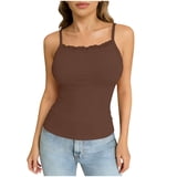 aohooy Womens Lace Trim Camisole Scoop Neck Cami Tank Top Dressy ...
