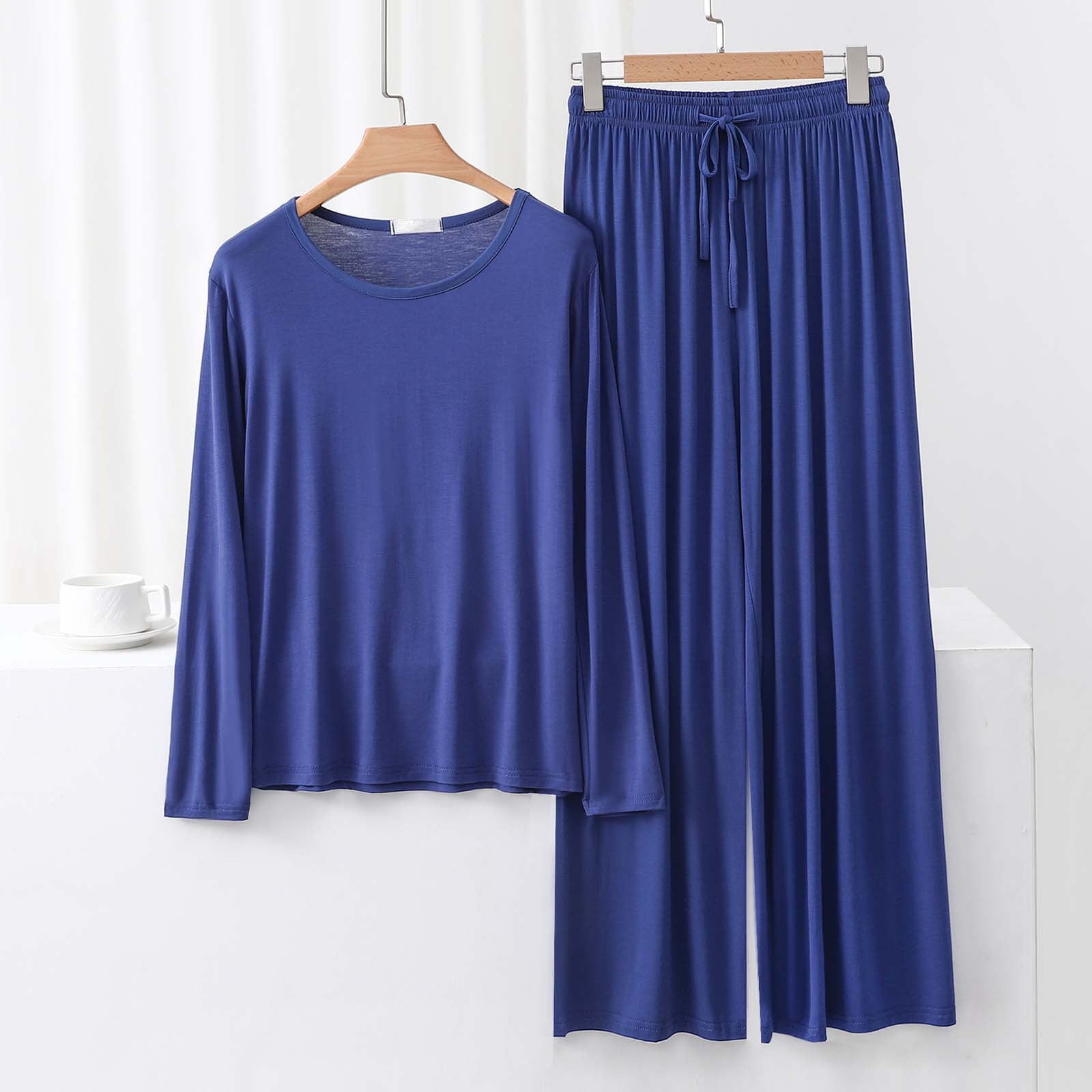 Gufahion 2 Piece Sets for Women Summer Lounge Sets Outfits Round Neck ...