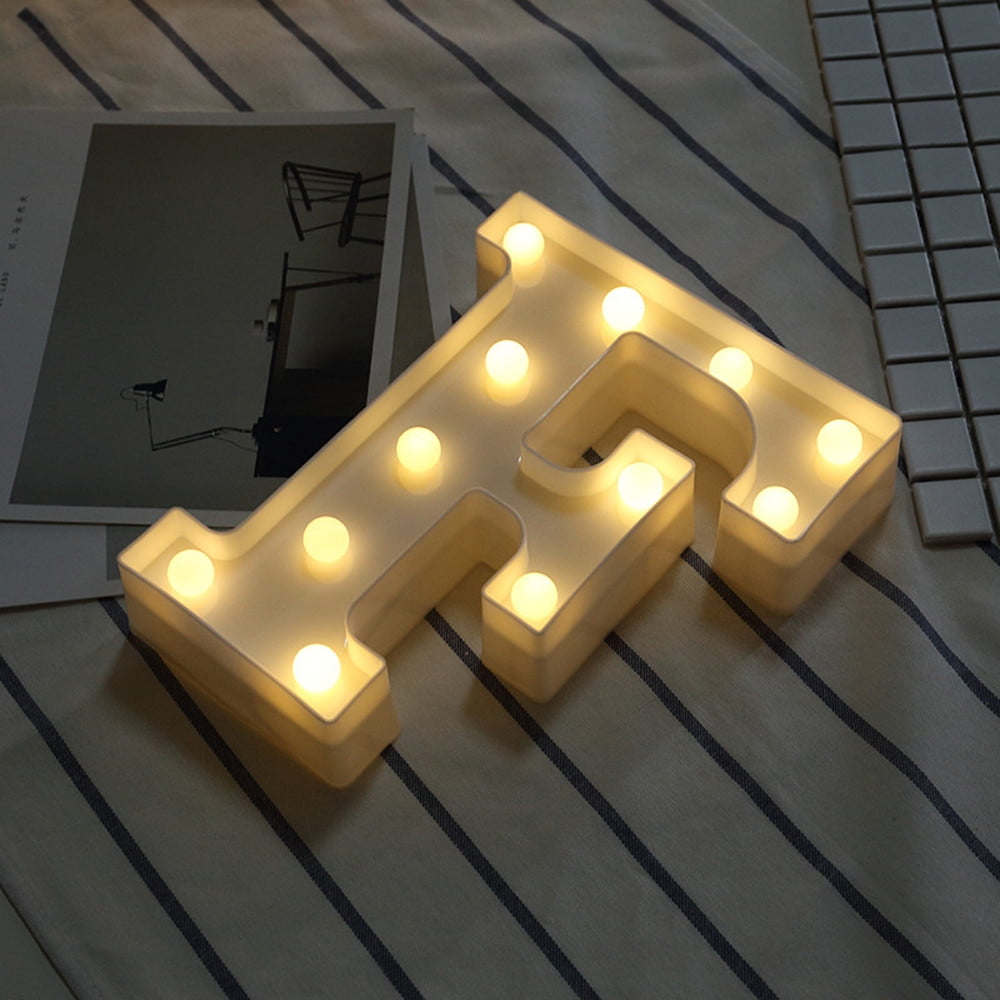 aoksee Alphabet LED Letter Lights Light Up White Plastic Letters ...