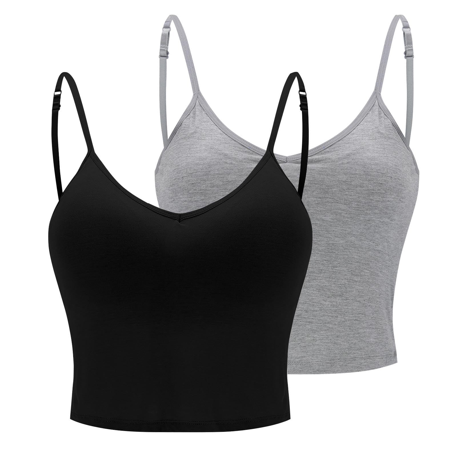 Gufahion Camisole Tank Tops for Women with built in bra Summer Camisole ...