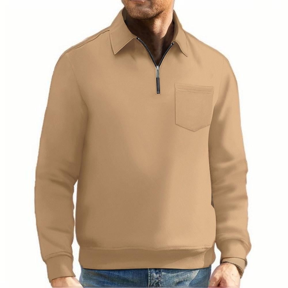 aoksee Fashion Men's Clothing Long Sleeve Shirts Man Solid Color Return ...