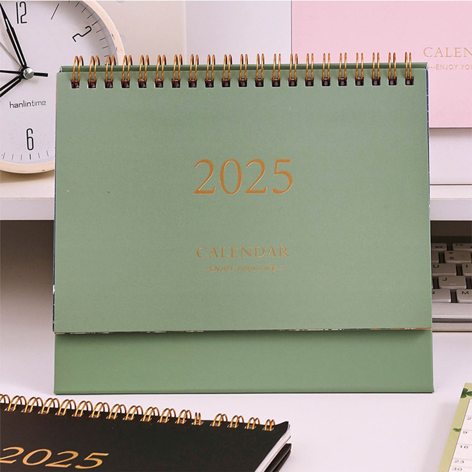 aoksee Home Decor, Small Desk Calendar 2025 Standing Flip Desktop ...