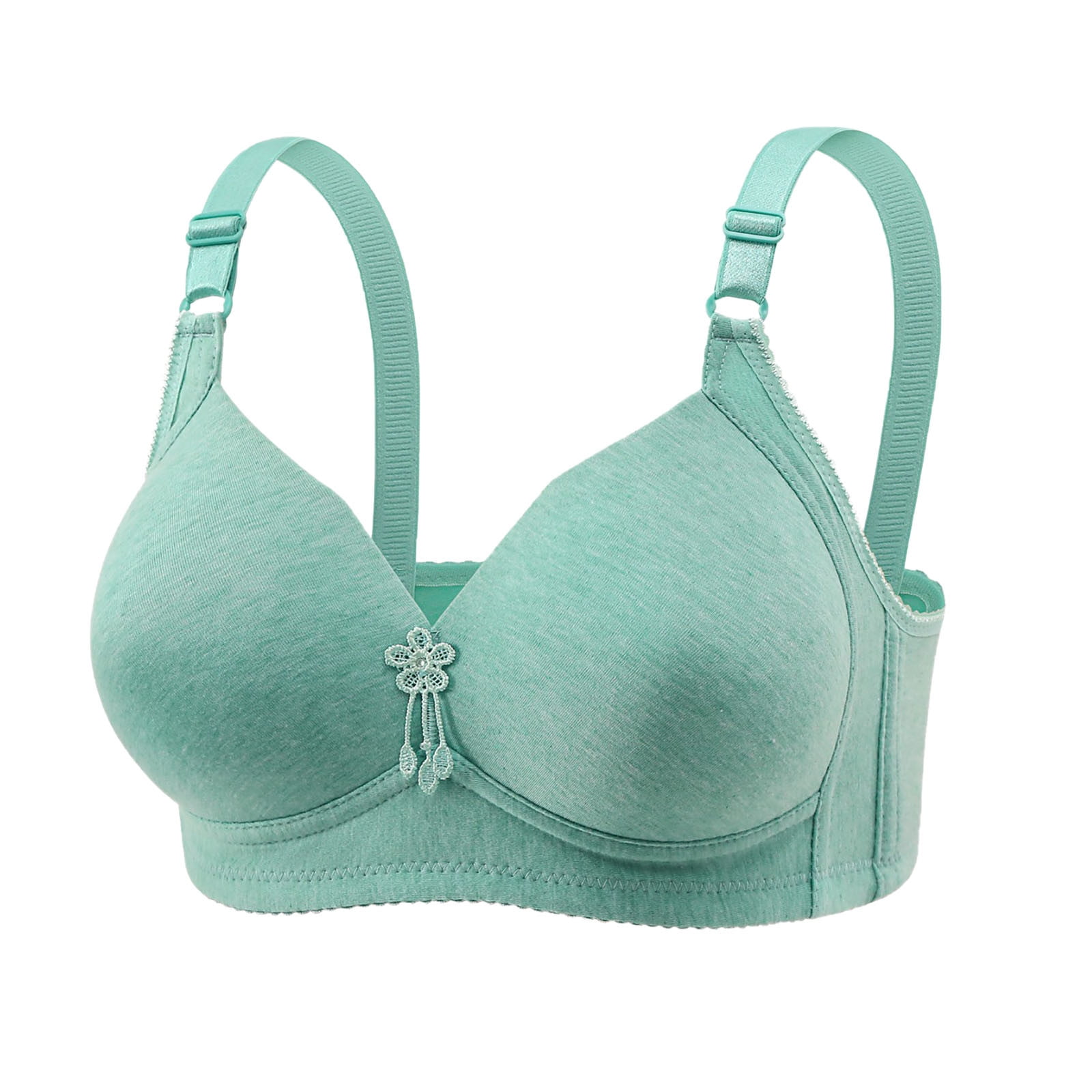 aoksee Plus Size Bra for Older Women, Wirefree Bra Push up Bracieres, Breathable Bra for ...