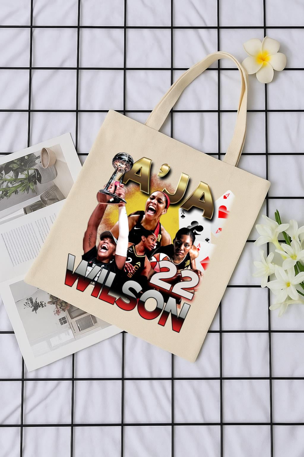 aot Bags, A'ja Wilson Bag Vintage A'ja Wilson Graphic Jersey Bootleg ...