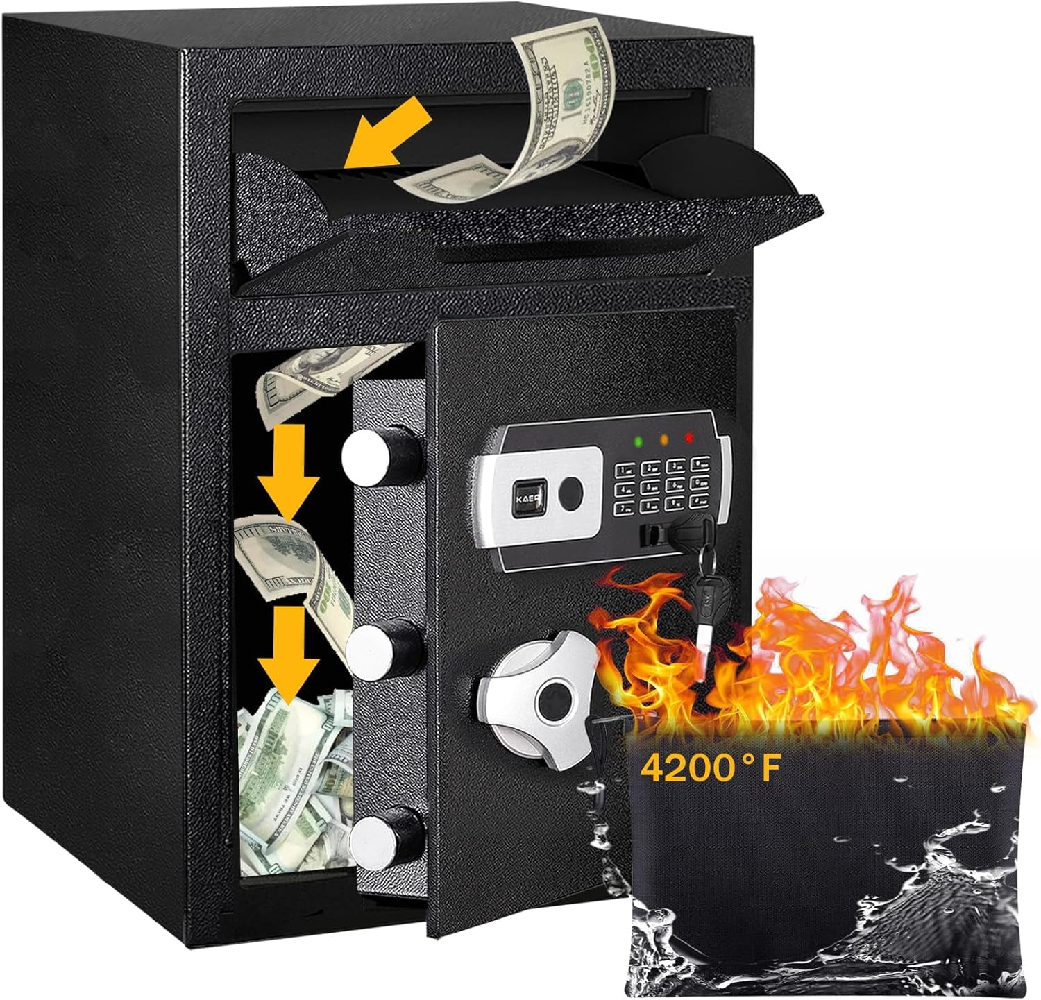 apital 2.8 Cu Ft Depository Drop Safe Box with Fireproof Document Bag ...