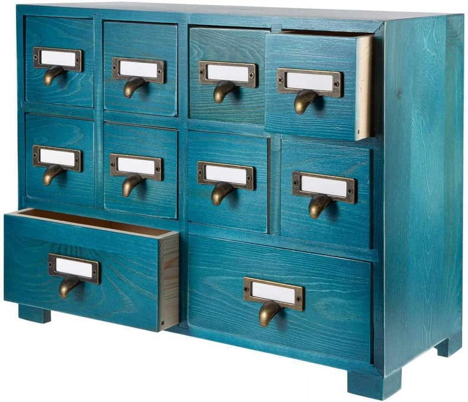 apothecary cabinet with 10 drawers & labels rustic library card catalog ...