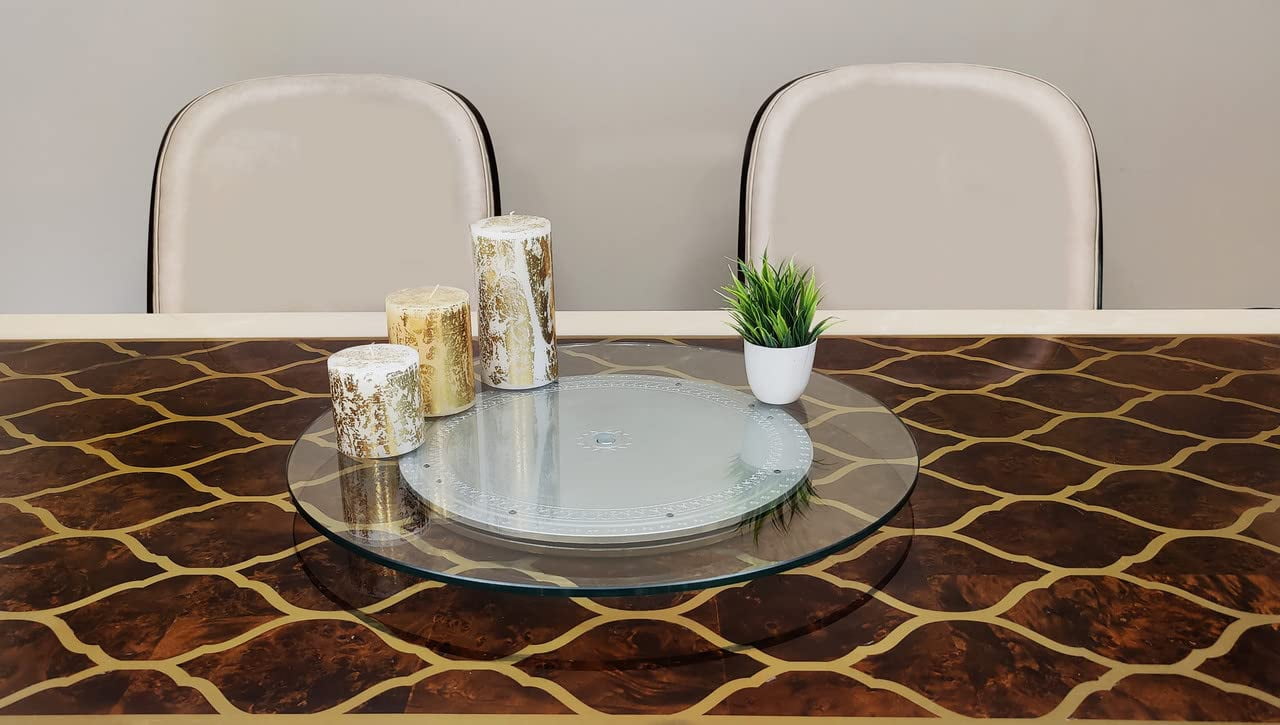 appeasy 24 Glass Lazy Susan Turntable Dining Table Centerpiece with ...