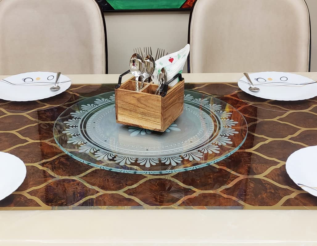 appeasy Revolving Toughened Glass Table Top Lazy Susan for Dining Table ...