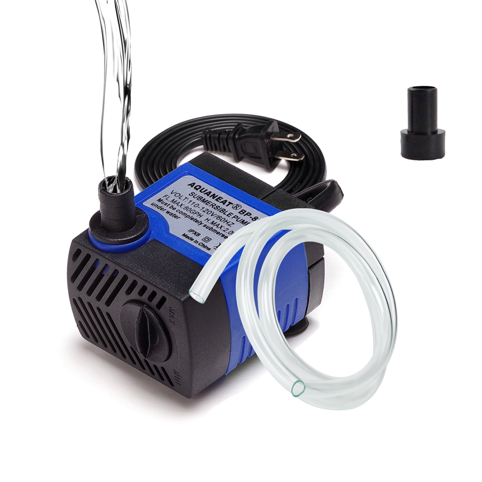 Aquaneat 80 GPH Submersible Mini Fountain Pump with 3.3ft Tubing for ...