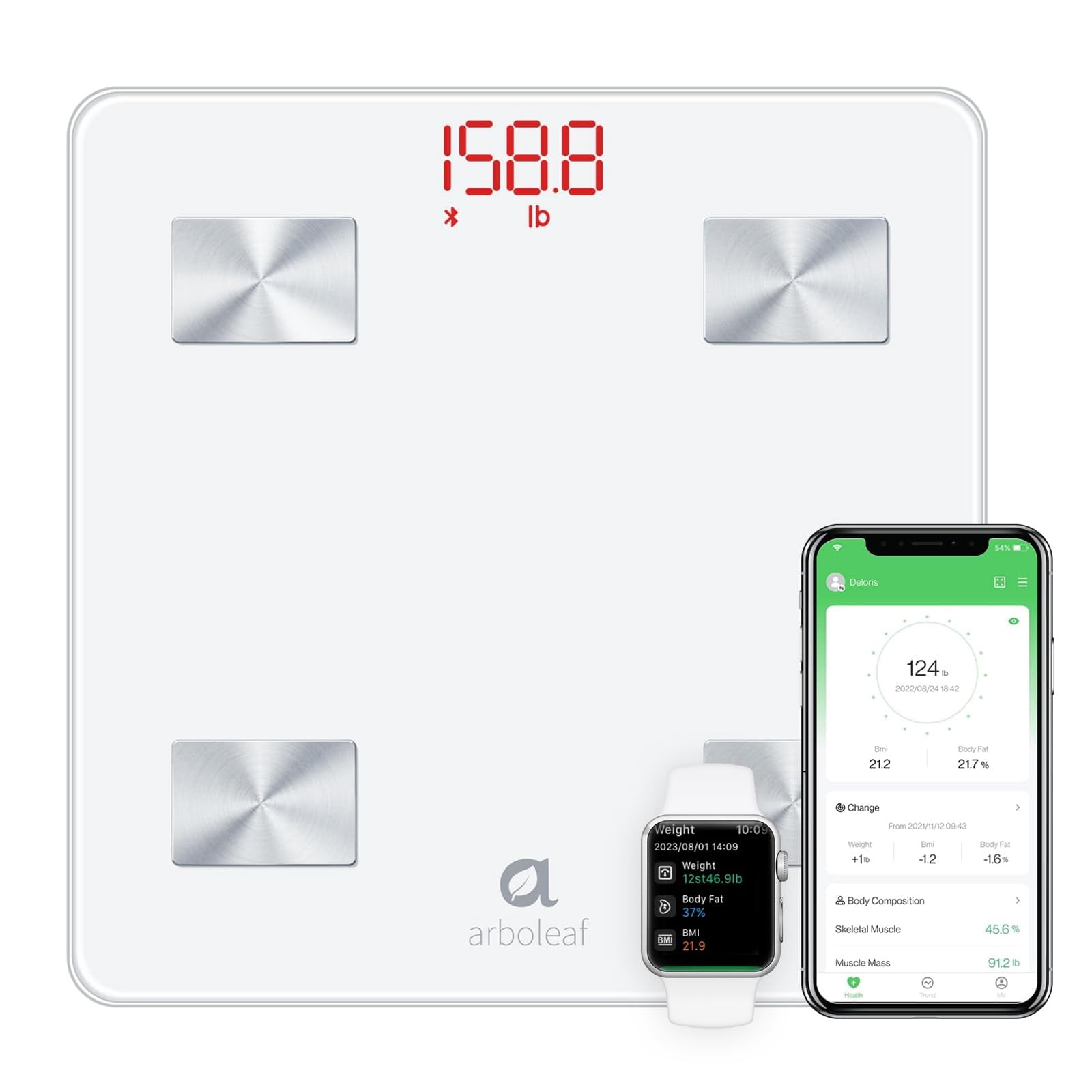 arboleaf Scale for Body Weight, Highly Accurate Smart Bathroom Weight ...