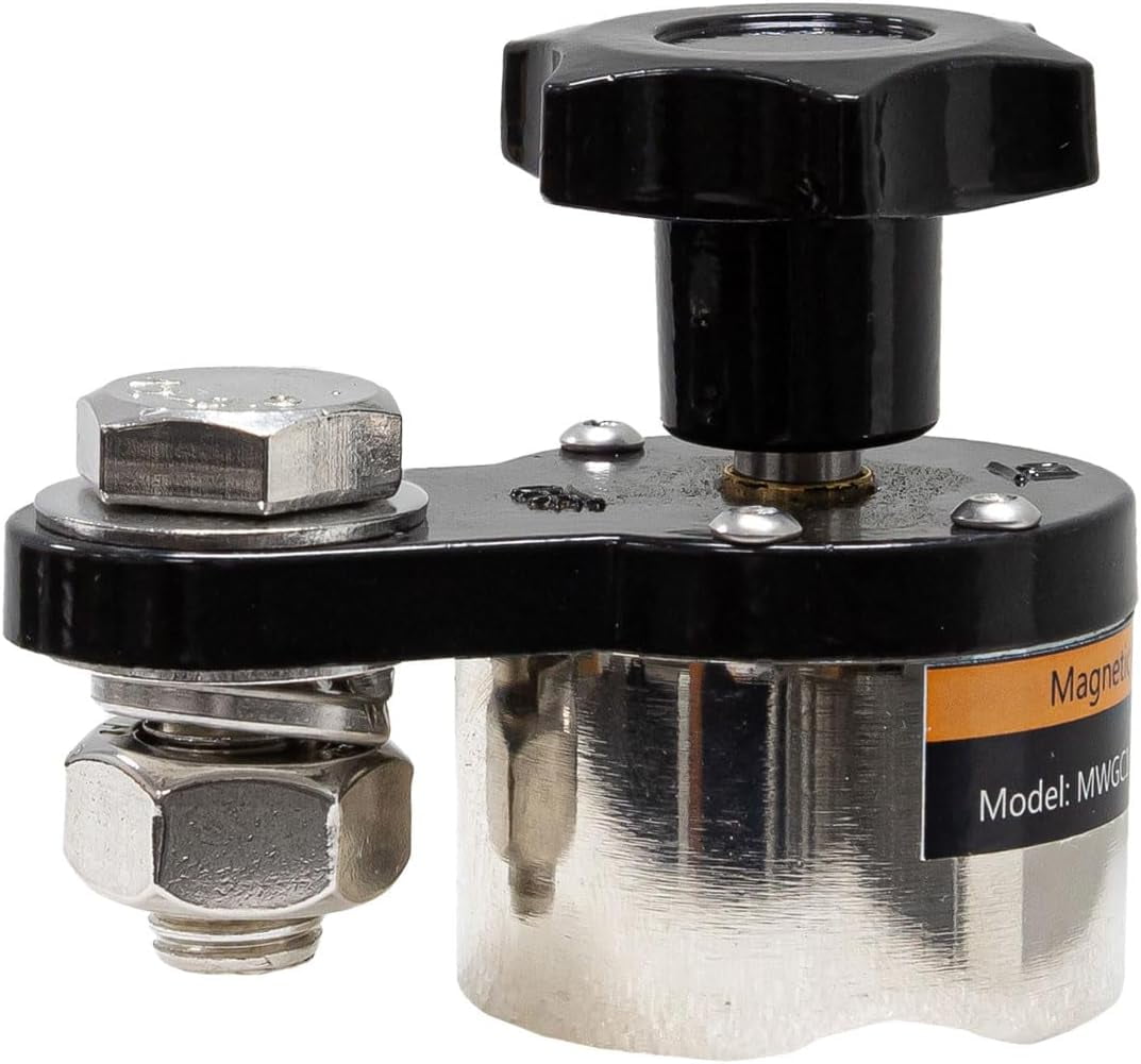 arc-zone 300 amp magnetic welding ground base clamp with on/off switch for weld tool kit and ...