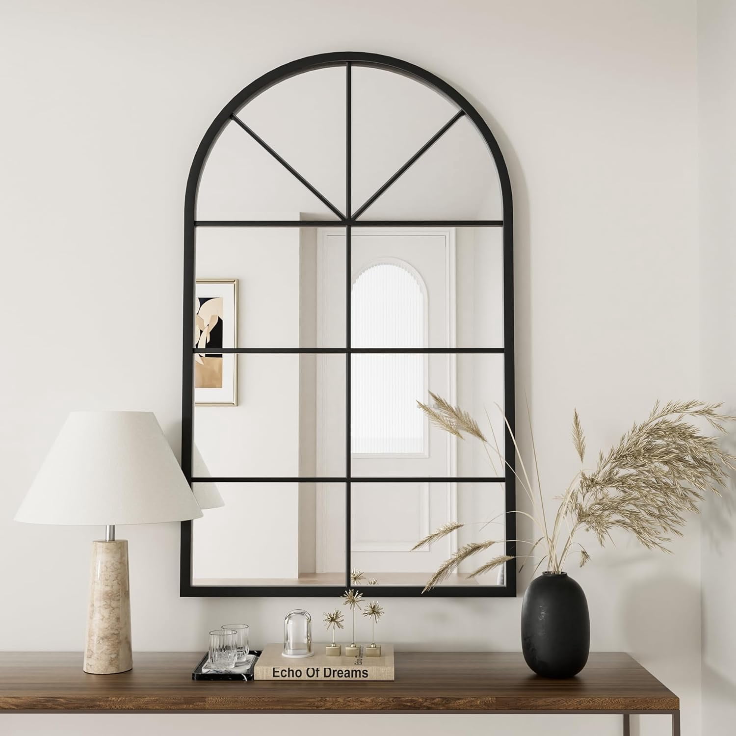 arched wall mirror wall decorative, iron framed window pane mirrors,38 ...