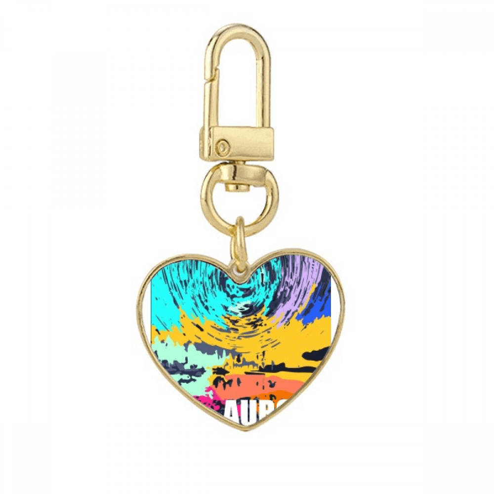 arctic arctic ocean gold heart keychain metal keyring holder - Walmart.com