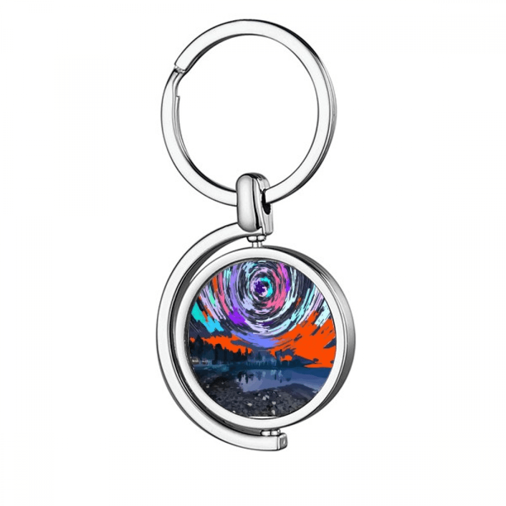 arctic scene star astrology rotating keychain metal keyring holder ...