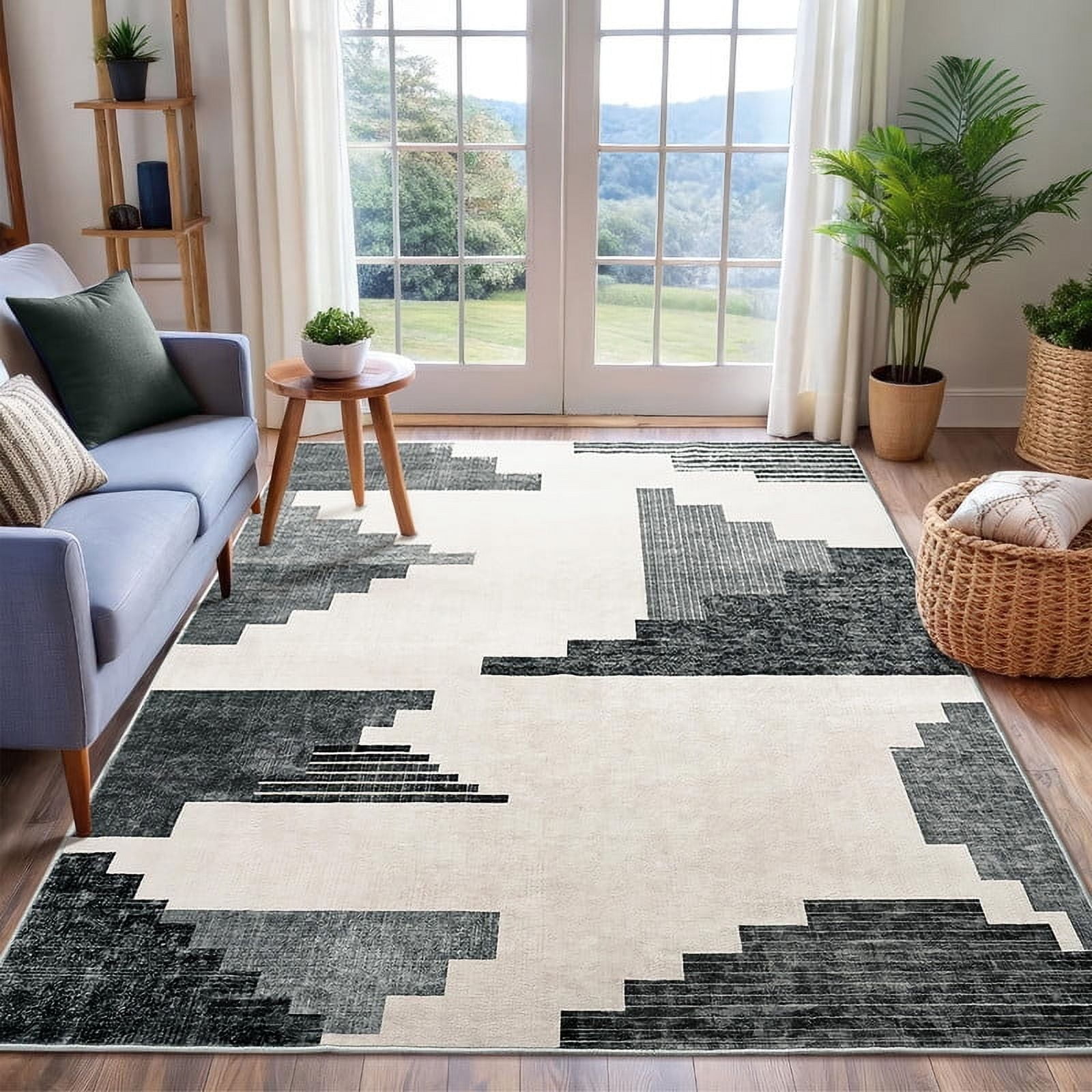 area rug 4x6ft Geometric Abstract for Bedroom Pyramid Ladder Design ...