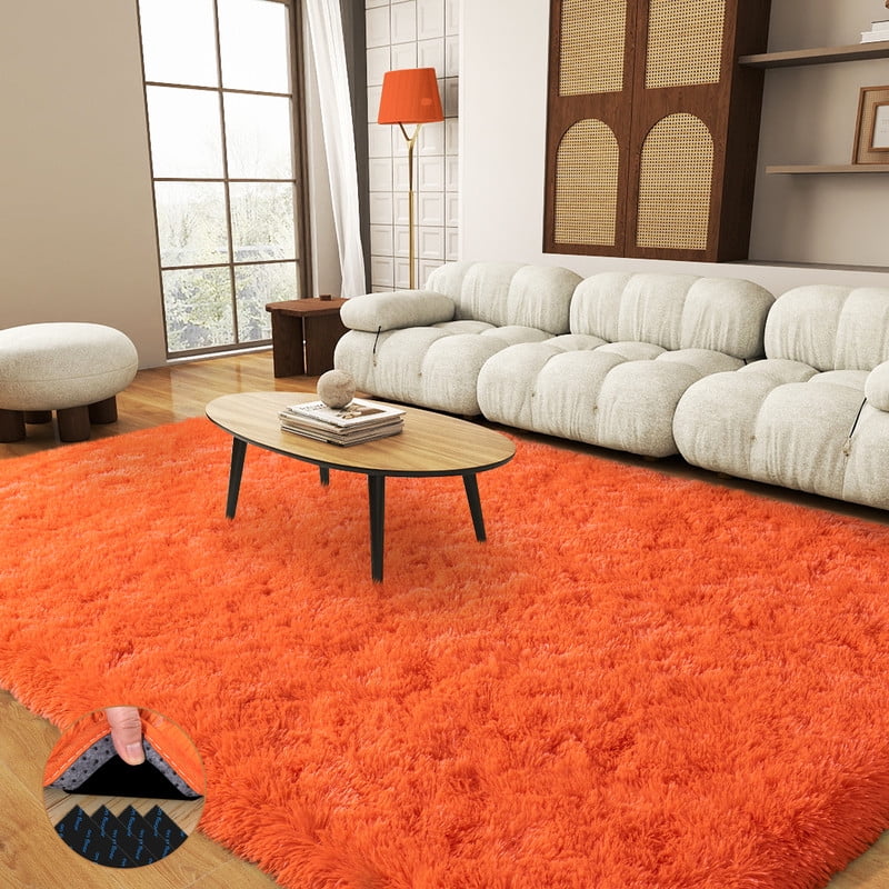 area rugs 4x6ft Area Rug for Bedroom, Orange Rugs for Living Room ...