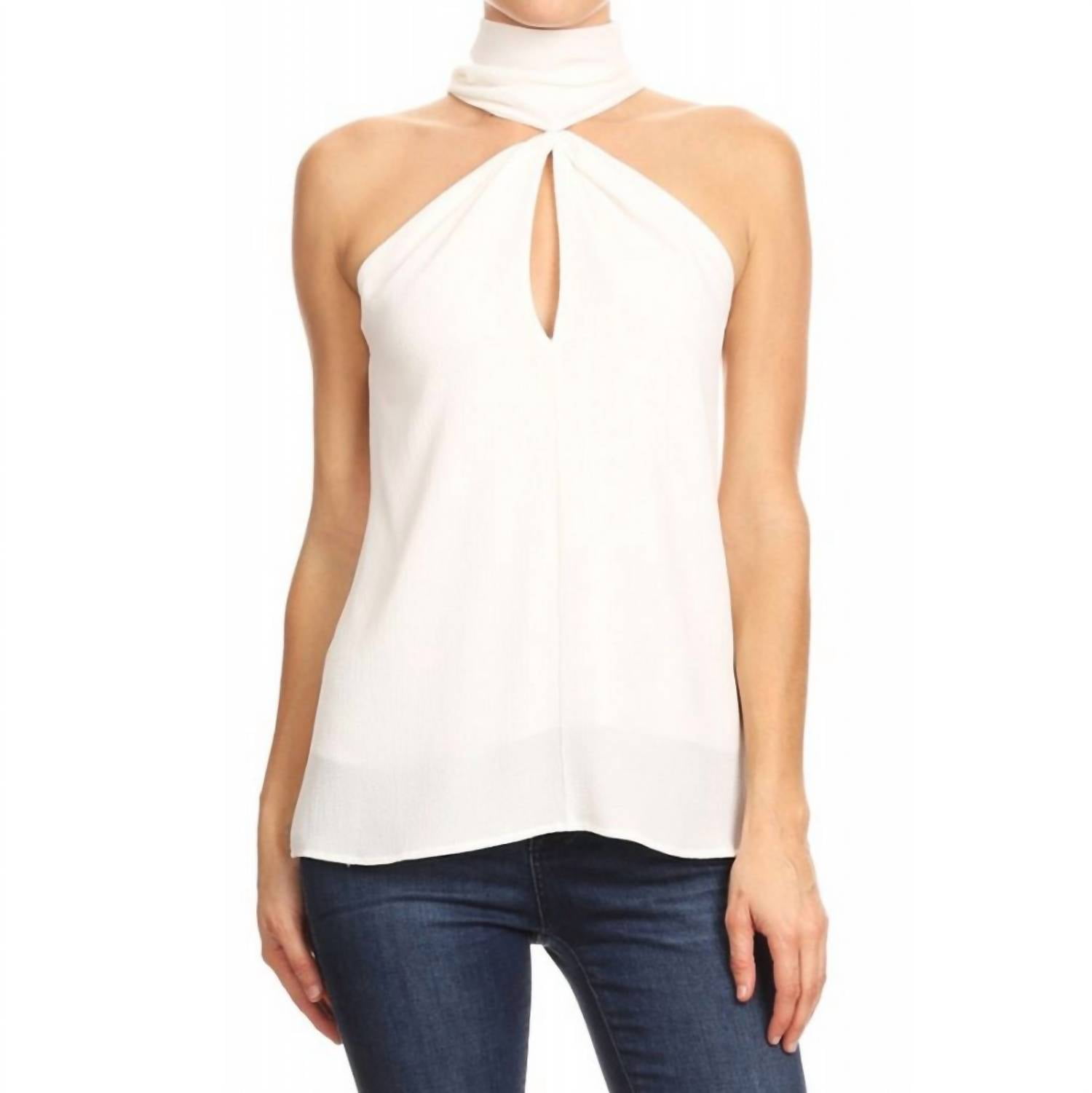 ariella High Neck Keyhole Top - Walmart.com