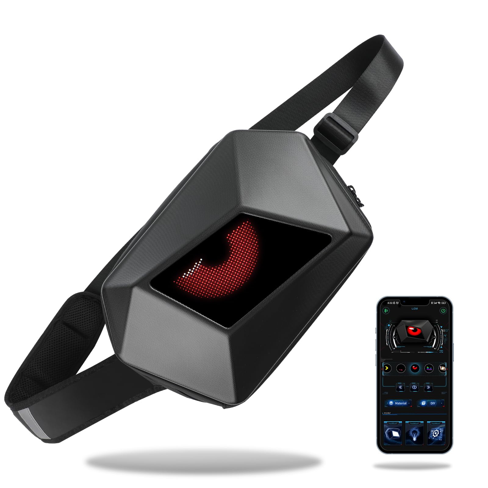 arimepi Sling Bag with LED Display, Cycling Travel Daypack, LED Sling ...